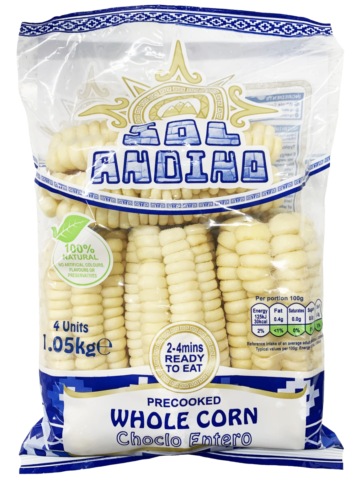 Whole Peruvian Corn – Choclo Entero Peruano Sol Andino – Nature Hunter